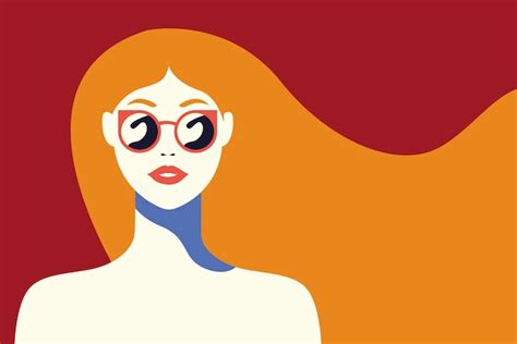 Premium Vector Beautiful Woman Fashionable With Sunglasses