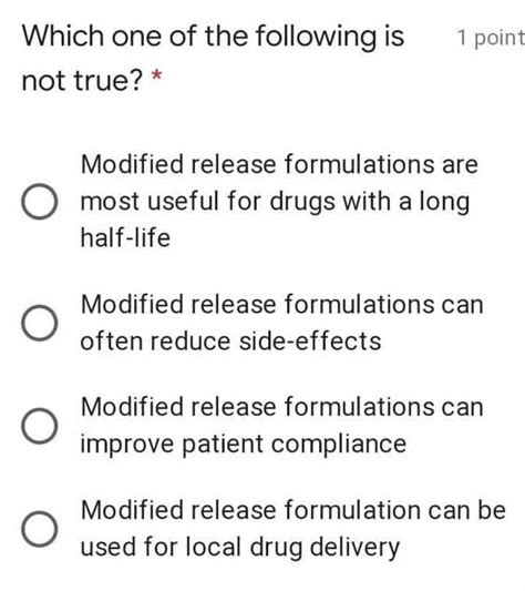 Solved 1 Point Which One Of The Following Is Not True