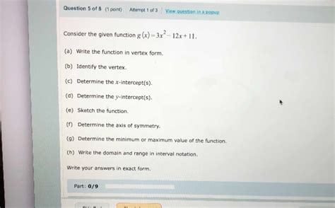 Solved Question 5 Of 8 1 Point Attempt 1 Of3 View Question Chegg Com