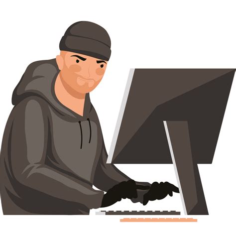 Hacker Using Desktop 24098791 Png