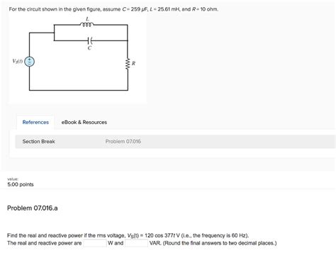 Solved For The Circuit Shown In The Given Figure Assume C