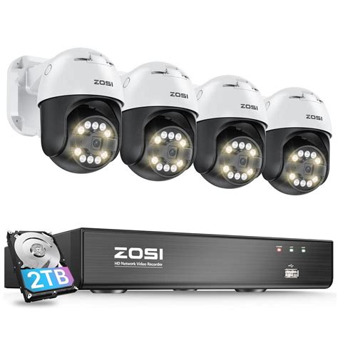 Zosi K Channel Tb Poe Nvr Security Camera System With Wired Mp