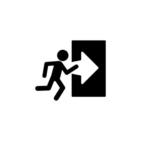 Exit Sign Vector Icon Illustration Vector Art At Vecteezy