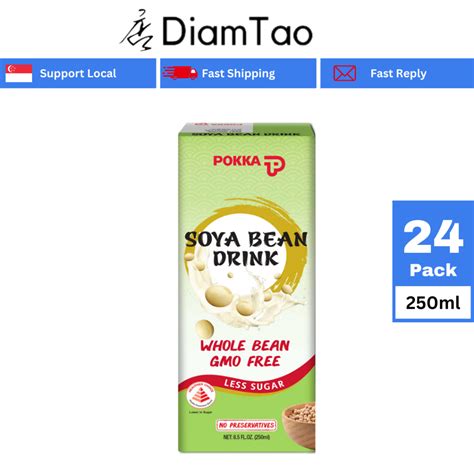 Pokka Soya Bean Drink Less Sugar 250ml X 24 Packets Shopee Singapore