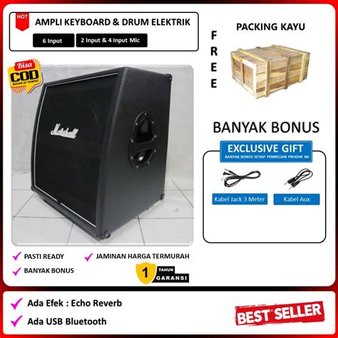 Jual Ampli Keyboard And Drum Elektrik And Vocal Bisa Untuk Karaoke 12 Inch Marshall 6 Input Ada Usb