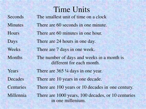 What Is The Smallest Unit Of Time Measurement Now In Use At Leo Rey Blog