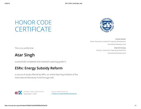 Imfx Esrx Certificate Edx Pdf