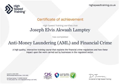 Joseph Elvis A Lamptey On Linkedin Money Payments Aml Compliance Unodc