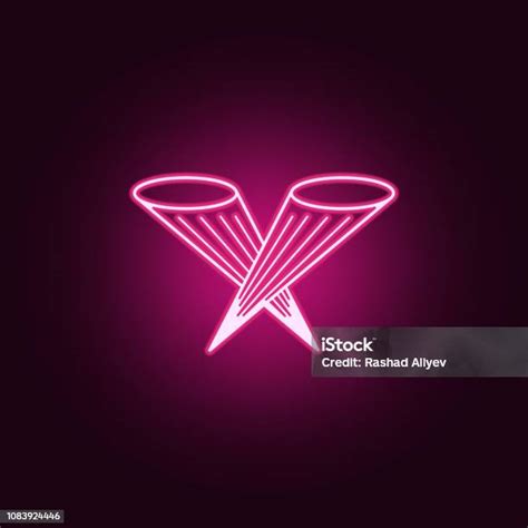 투광 조명 아이콘입니다 네온 스타일 아이콘에서 스포트 라이트의 요소입니다 정보 그래픽 모바일 응용 프로그램 웹 디자인 웹