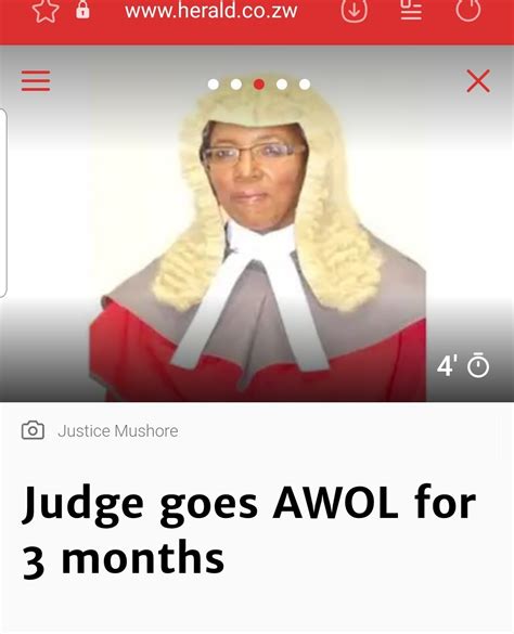Prof Jonathan Moyo On Twitter JUSTICE EDITH MUSHORE GOES AWOL
