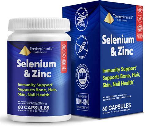Health Pyramid Selenium And Zinc Supplement For Nail Growth Bone Skin And Hair