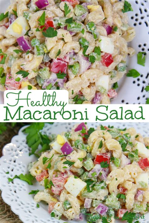 Healthy Macaroni Salad No Mayo Running In A Skirt