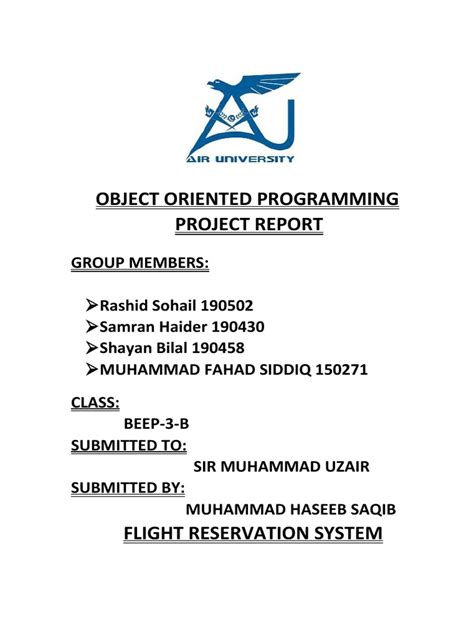 Oop Project Report Rashid Pdf Computer Science Computing