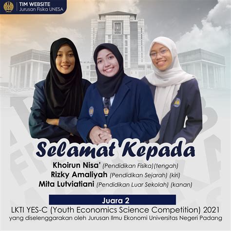 Mahasiswa Jurusan Fisika Unesa Raih Juara 2 Dalam LKTI YES C Youth