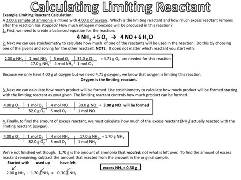 Limiting Reactant Calculations Practice Problems
