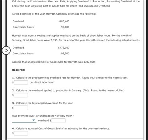 Solved Calculating The Predetermined Overhead Rate Applying Chegg