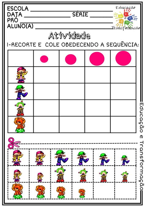 Sequência Lógica Atividade Para Trabalhar Sequência Lógica ~ Atividades