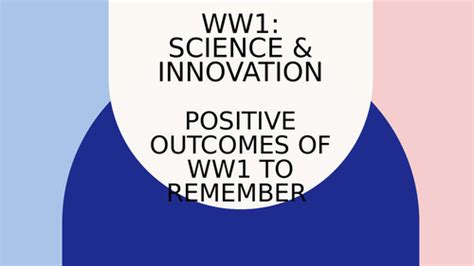 Ww1 Science Inventions Teaching Resources