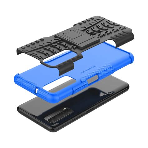 Sdtek Coque Pour Huawei P Smart Housse Rugged Amour Avec Support Bleu
