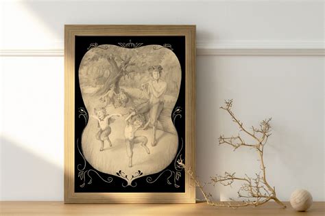 Satyrs Fauns Original Printable Art Illustration Satyrs Drawing Black