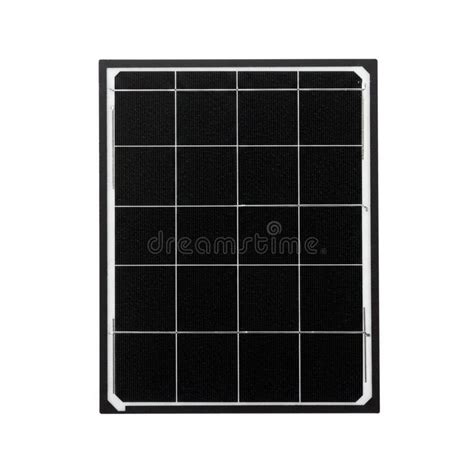 rectangular solar panel with a grid of 18 black photovoltaic cells