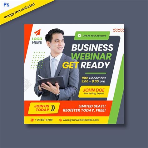 라이브 웨비나 및 기업 소셜 미디어 템플릿 프리미엄 Psd 파일