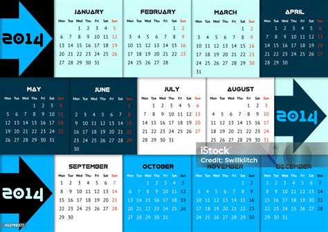 블루 인포그래픽 일정 2014 화살표 0명에 대한 스톡 벡터 아트 및 기타 이미지 0명 2014년 2월 Istock