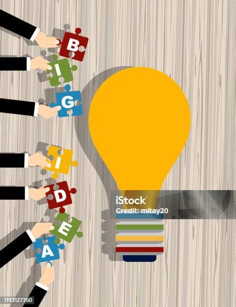 Konsep Ilustrasi Desain Datar Untuk Ide Besar Pemasaran Brainstorming