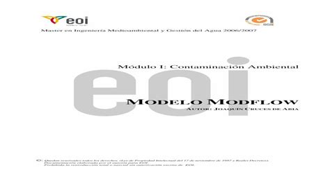 Modelo Modflow · Conscientes A La Hora De Utilizar Modelos Numéricos 2