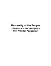 Cs Artificial Intelligence Unit Wa Pdf University Of The