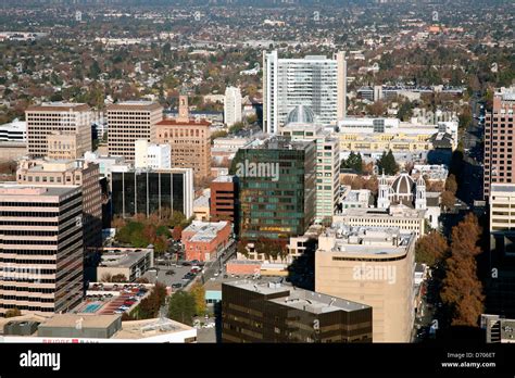 Aerial Of Paseo San Jose California With City Hall In The Background