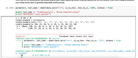 Wrong Expected Output Sequence Models Deeplearningai