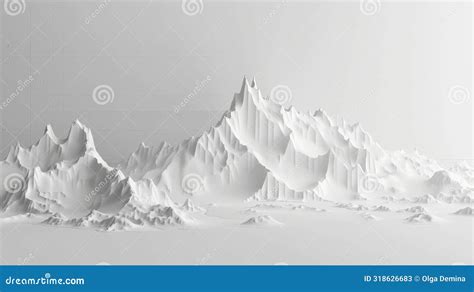 Pure White 3d Topography Of An Abstract Financial Market Conceptual