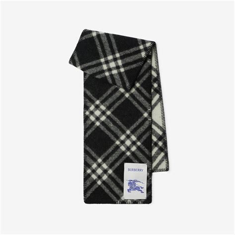 Check Wool Scarf In Black Burberry® Official