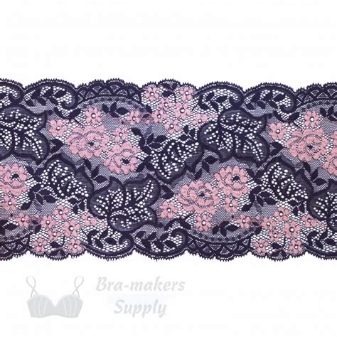Two Inch Aqua Floral Stretch Lace Bra Makers Supply