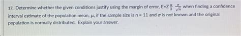 solved 17 determine whether the given conditions justify