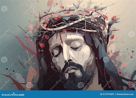 Jesus Christ Wearing Crown Of Thorns Passion And Resurrection Easter
