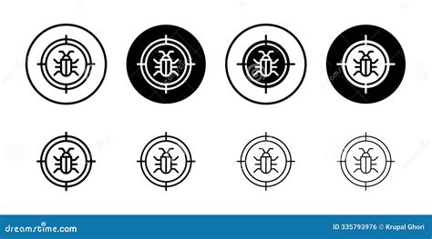 Debug Outline Icon Collection Or Set Debug Thin Vector Line Art