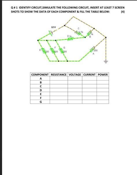 Solved Q1 Identify Circuitsimulate The Following Circuit
