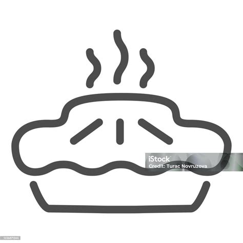 파이 라인 아이콘 베이커리 개념 흰색 배경에 타트 기호 모바일 개념 및 웹 디자인에 대한 개요 스타일의 핫 파이 케이크 아이콘 벡터 그래픽 10에 대한 스톡 벡터 아트 및