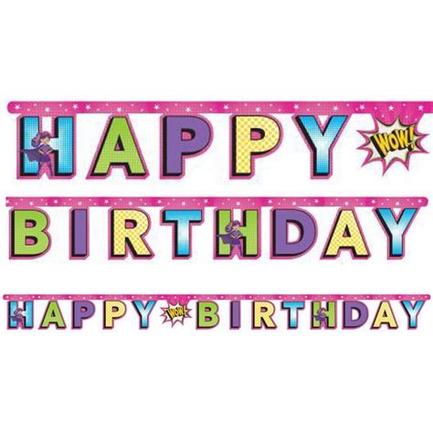 Superhero Girl Birthday Banner Superhero Girls Party Supplies Who