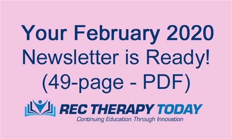 Download Your Free Feb 2020 Issue Of Rec Therapy Today Rec Therapy Today®