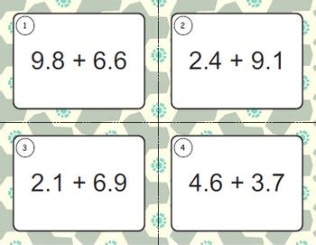 Adding Decimals Task Cards By WhooperSwan TPT
