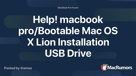 help macbook pro bootable mac os x lion installation usb drive