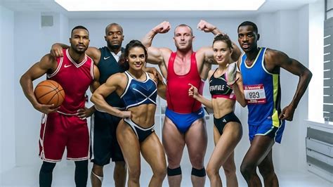 Premium Photo Athletic Sportspeople Posing In Studio