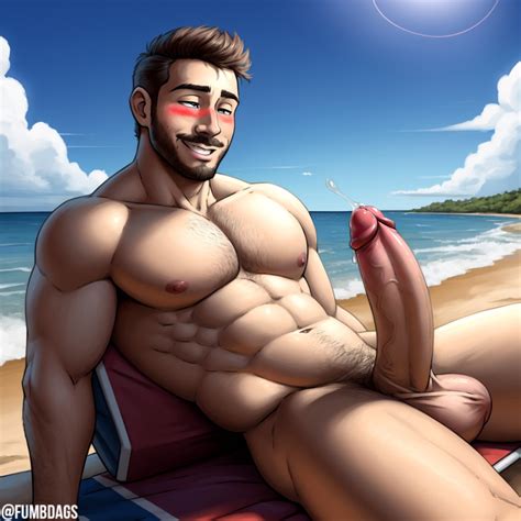Rule 34 Ai Generated Aroused Aroused Face Bara Beach Big Balls Big
