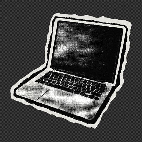 Download Premium Png Of Png Vintage Laptop Illustration Sticker By Hein About Retro Computer