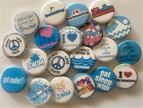 Swim Team Swimmer Themed 20 Pack 1 Or 125 Inch Etsy Swim Team
