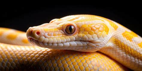 Close Up Of A Very Cute Albino Tiger Head Python Ai Generated Content