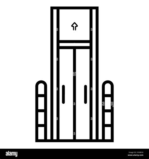 Elevator Icon Or Modern Line Symbol Vector Line Art And Icon Design